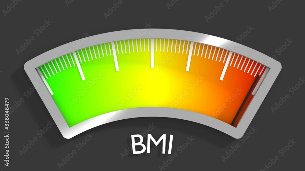 Vídeo do Stock: Body mass index meter read level result. Color scale ...