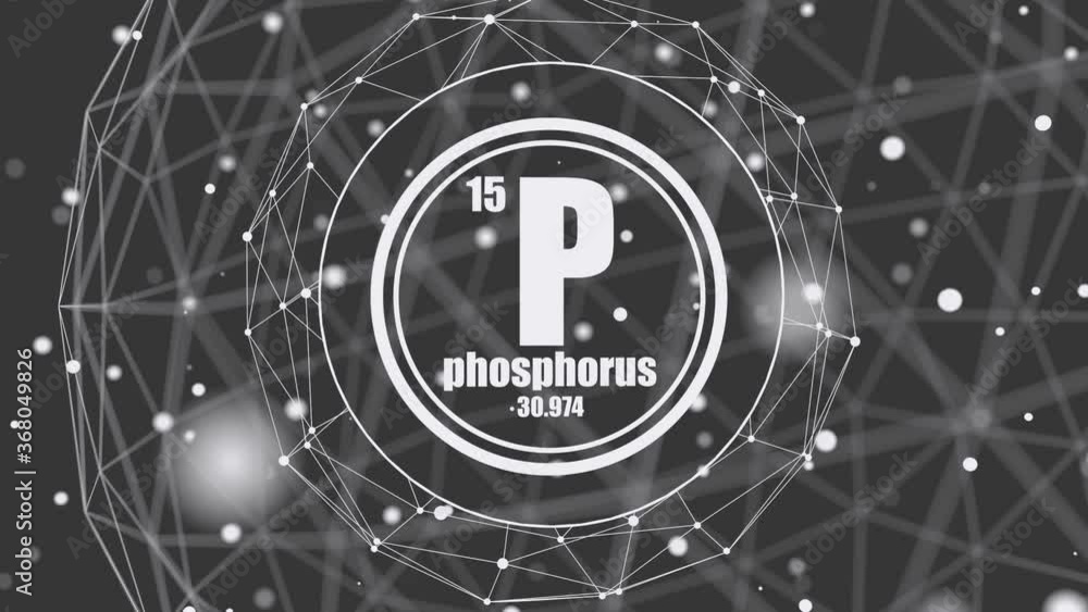 Phosphorus chemical element. Sign with atomic number and atomic weight. Chemical element of ...