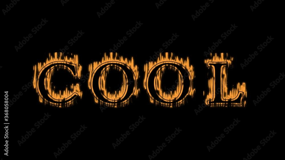 cool fire text effect black background. animated text effect with high ...