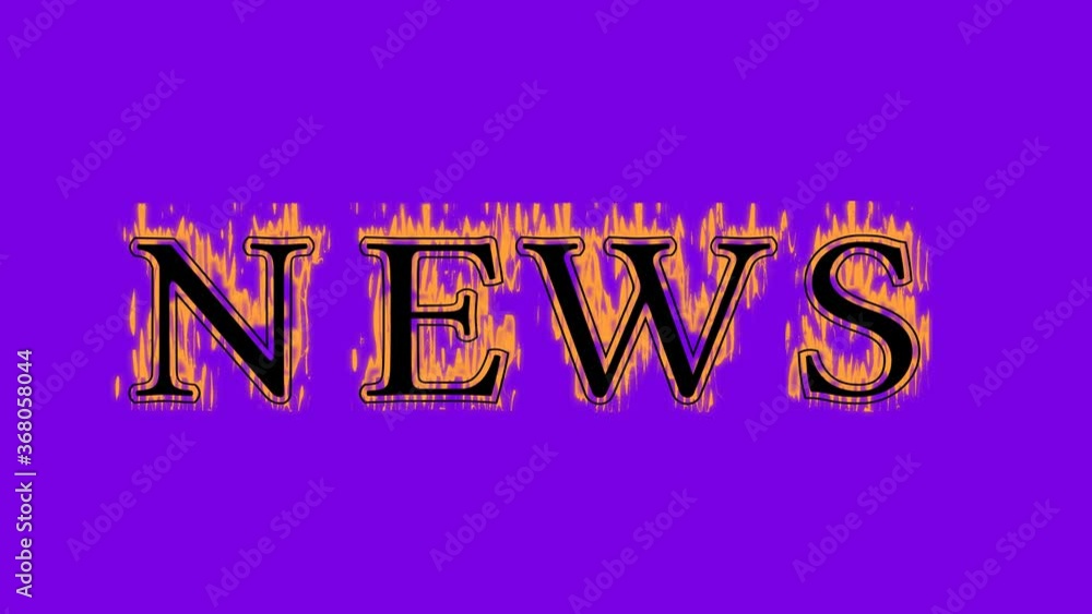 news fire text effect violet background. animated text effect with high ...
