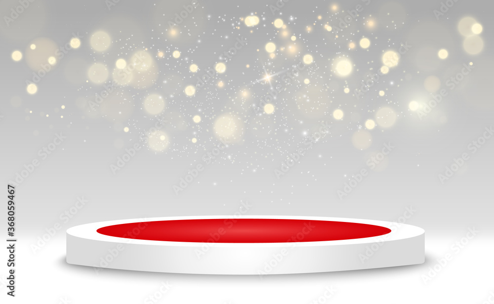 Winner background with signs of first, second and third place on a ...