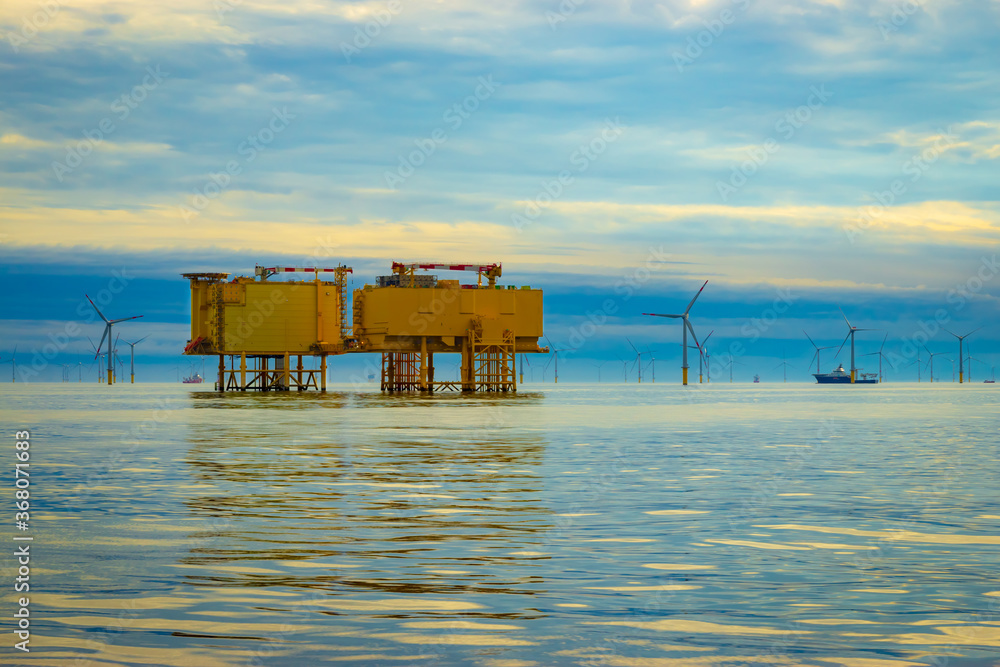 Offshore wind HVDC platform Stock Photo | Adobe Stock
