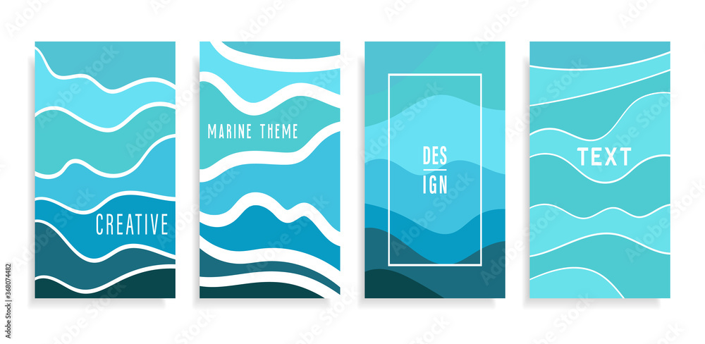 Abstract background of sea waves, ocean water, rivers, lakes. Template ...