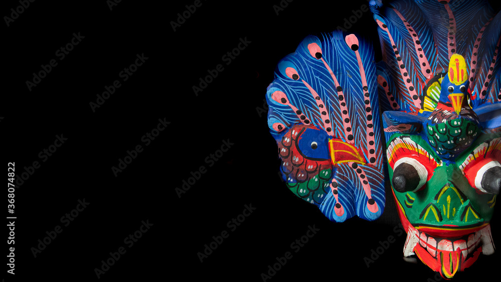 Tribal mask of a mythological character called Naga Raksha from the ...