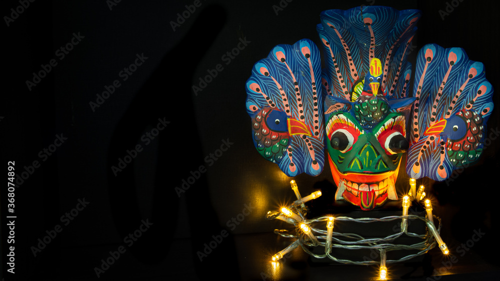 Tribal mask of a mythological character called Naga Raksha from the ...
