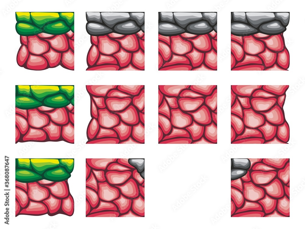vector illustration of stone texture, in cartoon style and tileable ...