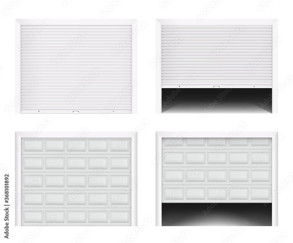 Roller garage gate. Secure roller shutters protect system, contemporary ...