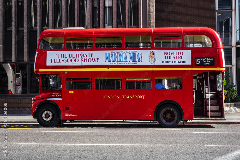 Red Double Decker Bus on the street in London. Red Double Decker Bus is ...