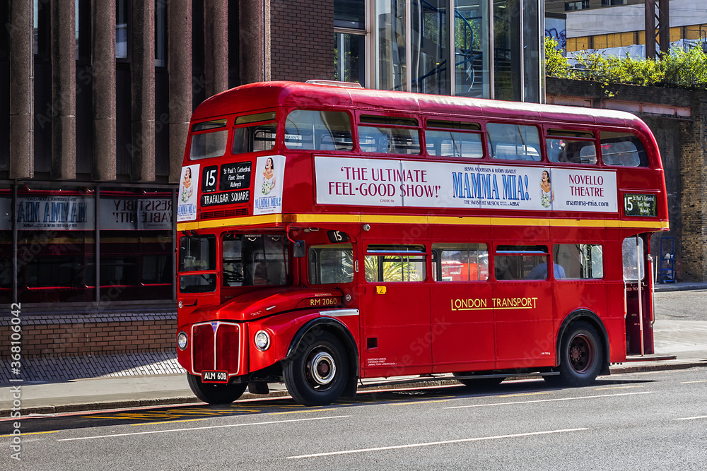 Red Double Decker Bus on the street in London. Red Double Decker Bus is ...