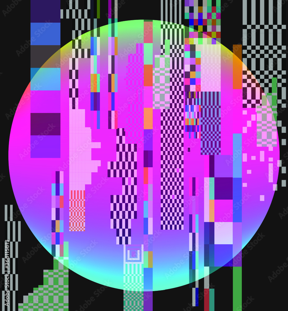 Abstract technology background with pixel noise compression artifacts ...