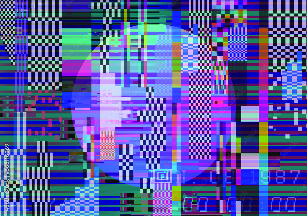 Abstract technology background with pixel noise compression artifacts ...