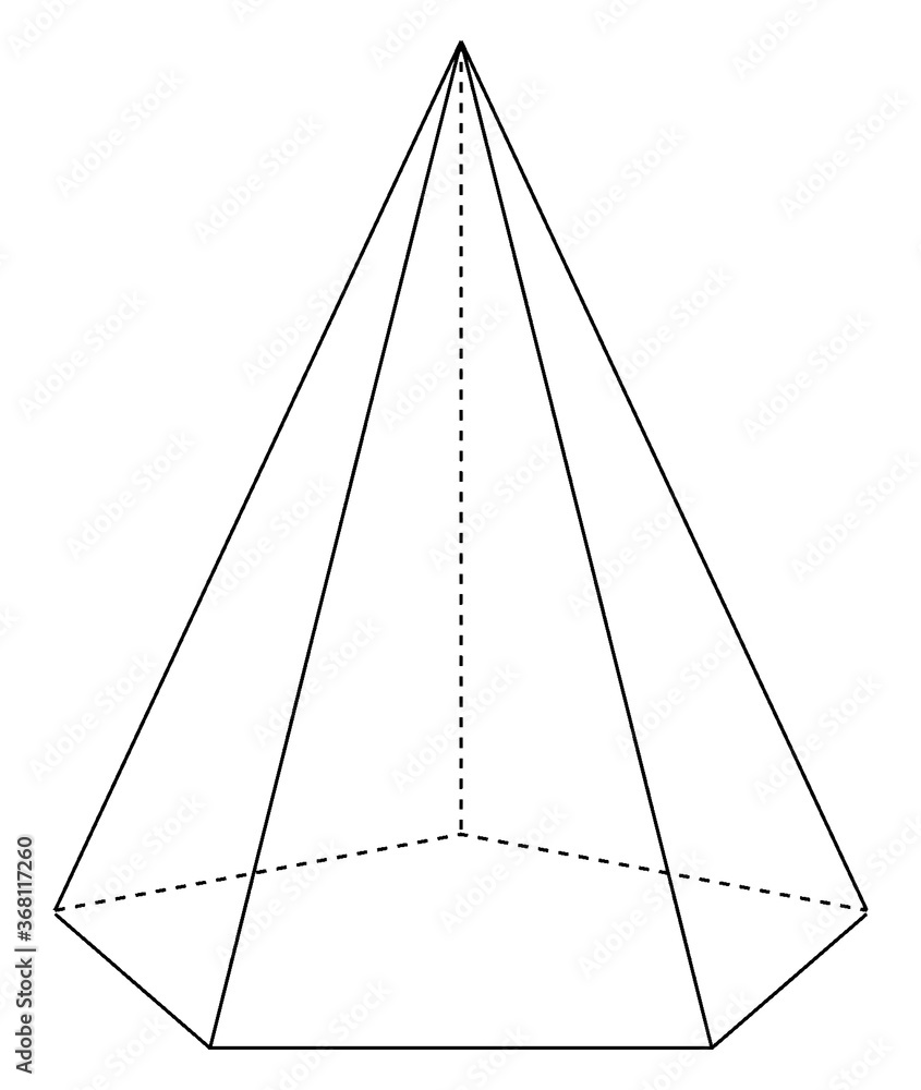 Pentagonal Pyramid, vintage illustration Stock Vector | Adobe Stock