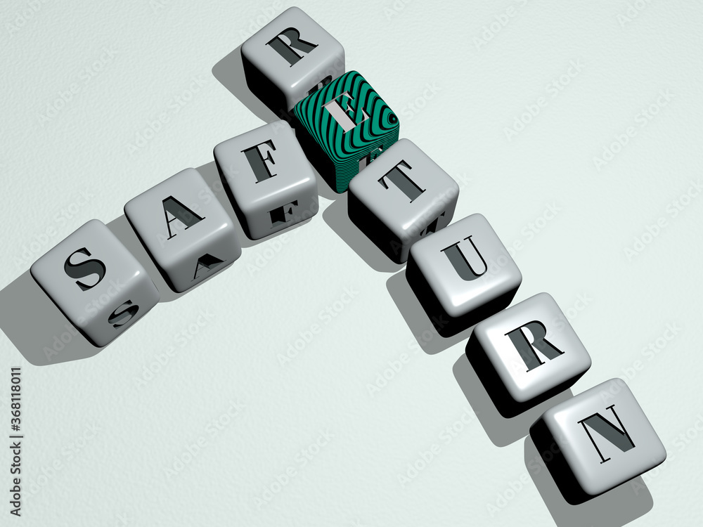 SAFE RETURN combined by dice letters and color crossing for the related ...