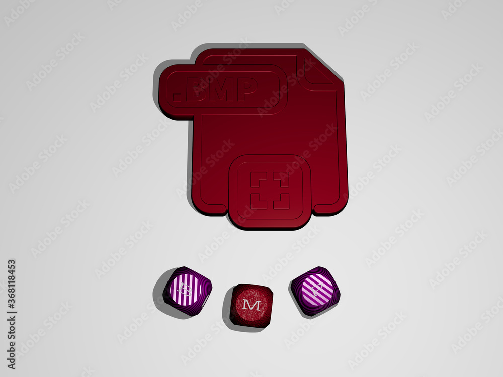 3D representation of BMP with icon on the wall and text arranged by ...