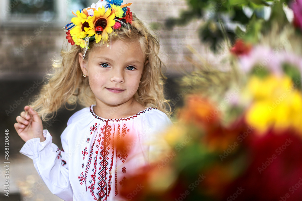 little Ukrainian girl in national dress Stock Photo | Adobe Stock