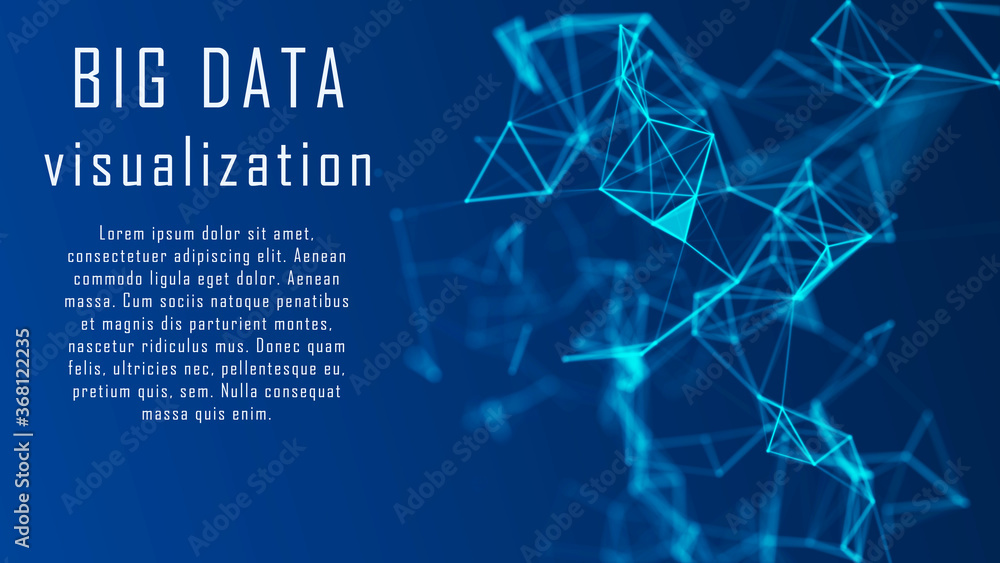 Network connection structure. Abstract blue digital background. Big ...