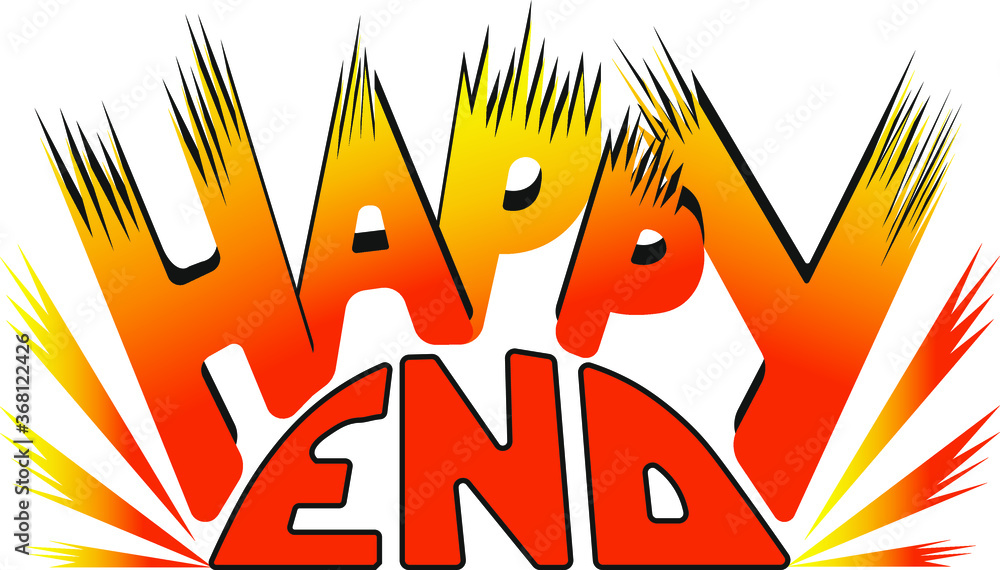 happy end. vector illustration for printing on any surfaces and objects ...