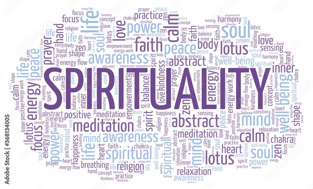 Spirituality word cloud isolated on a white background Stock Vector ...