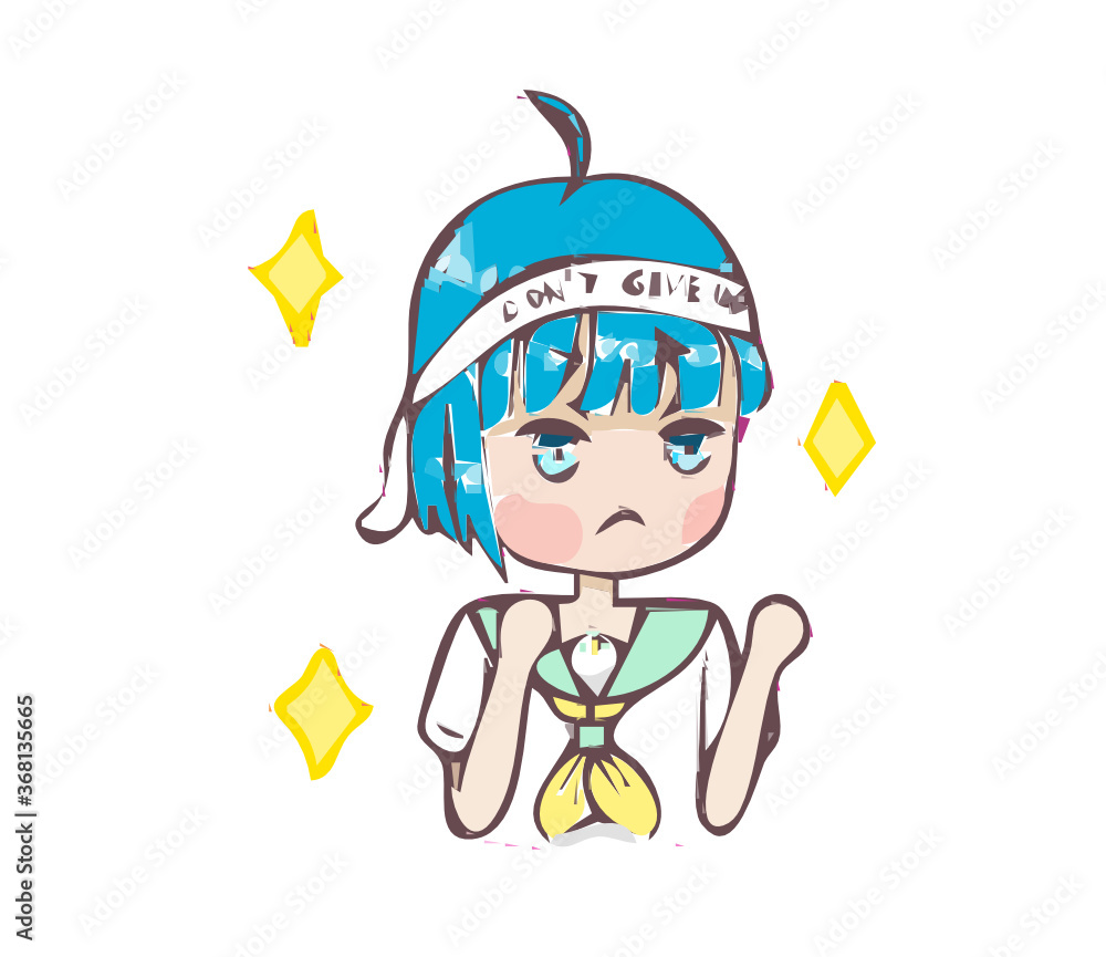 happy cute japanese student cartoon Stock Vector | Adobe Stock