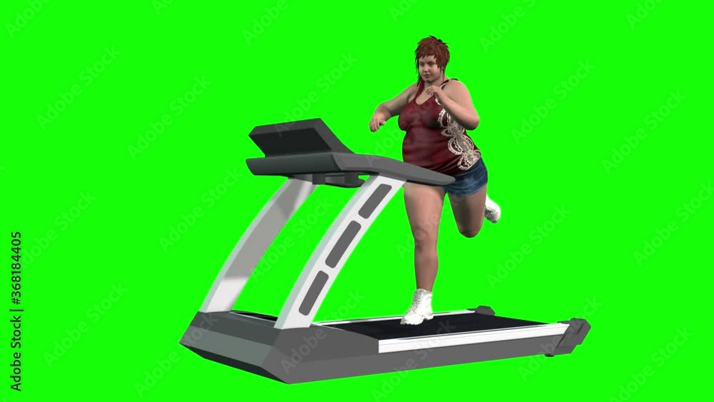 Video „4k 3d animation of a avatar over weight fat girl exercising on a ...