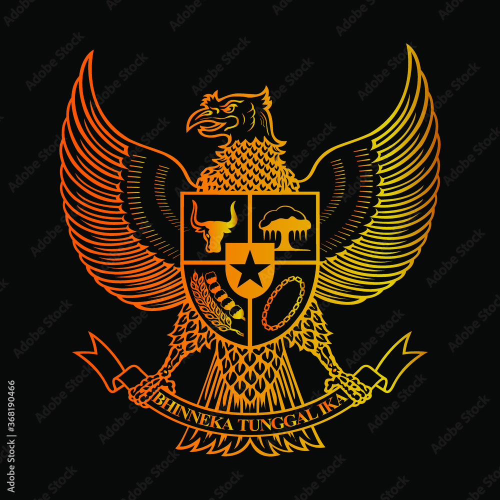 Indonesia Mascot Eagle Bird "Garuda Pancasila" Symbol. Heritage ...