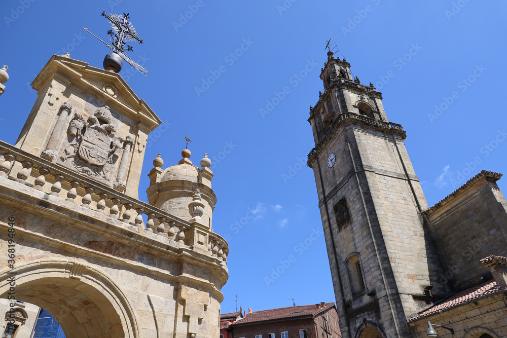 Poster The Gate of Santa Ana in the historic centre of Durango, in the ...