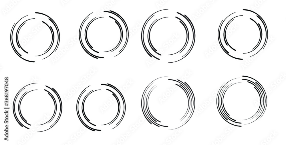 Vector Curved Lines .Circle Design Element . Black Rounded Stroke ...