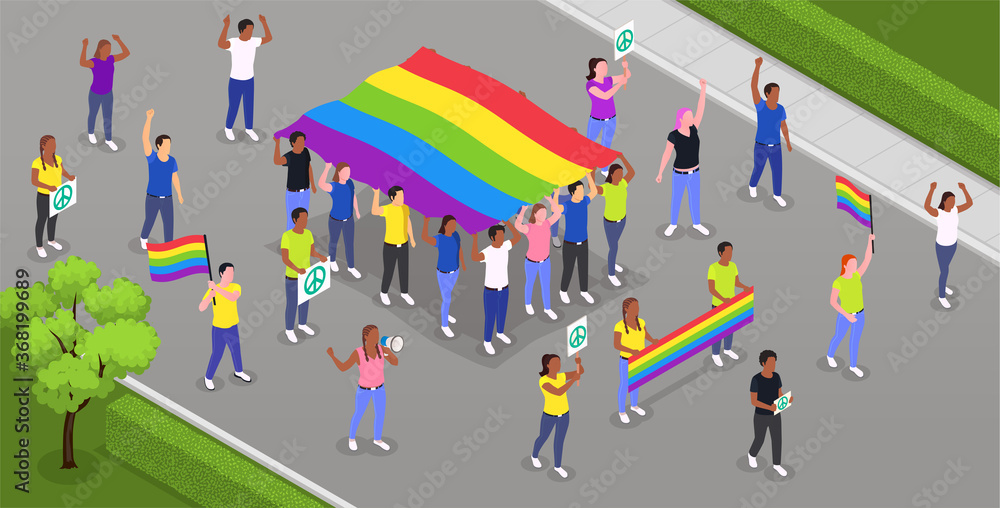 LGBT Public Protest Composition Stock Vector | Adobe Stock