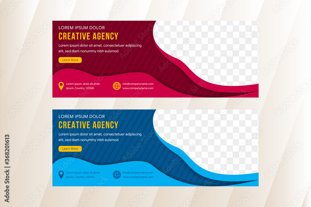 Paper cut banners layout design for web, presentation, flyer, poster ...