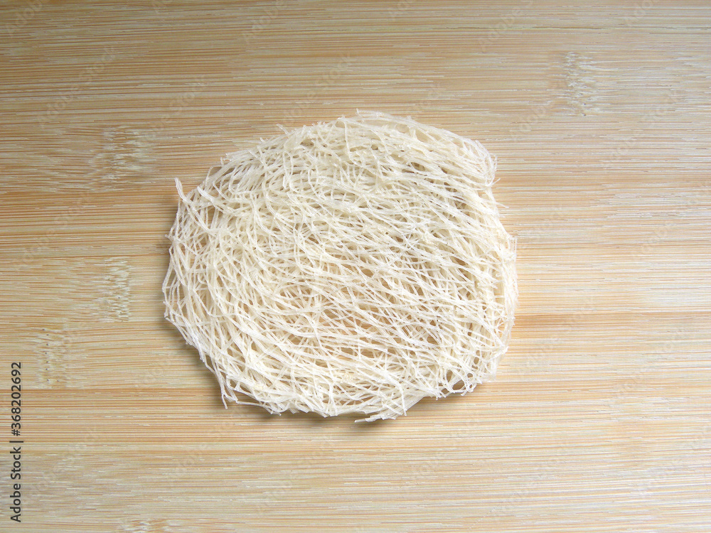White color round raw dried string hopper rice noodle Stock Photo ...