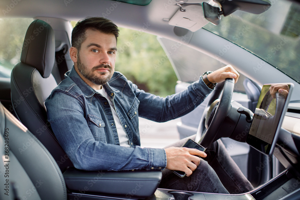 Test driving of new generation electro vehicle with self driving system ...