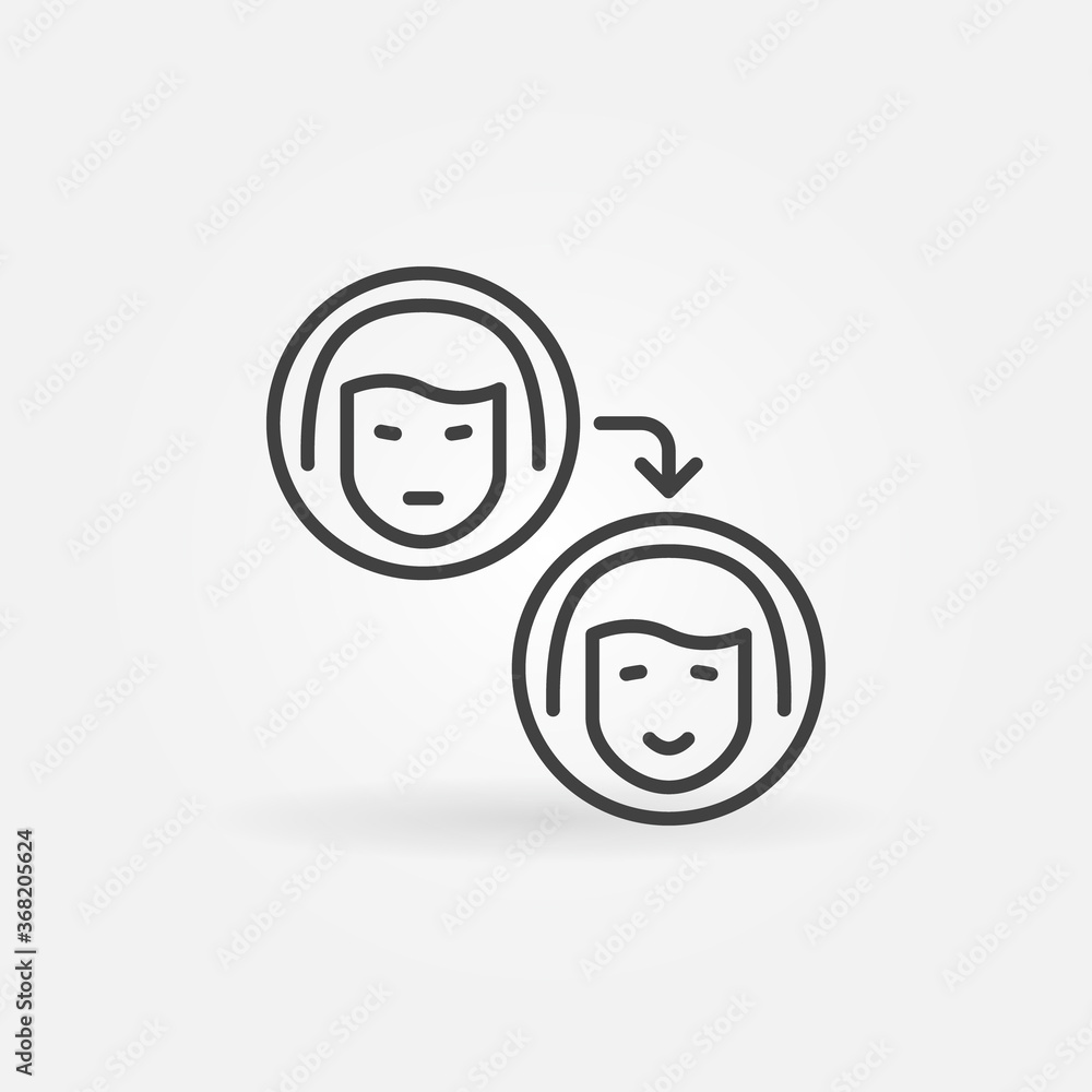 Deepfake outline icon. Vector Woman Face Swap concept linear symbol or ...