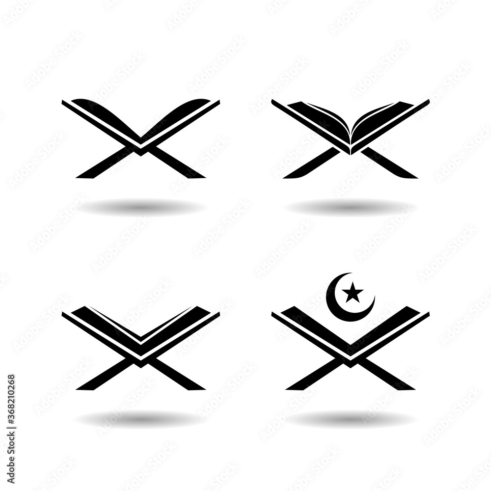Al Quran logo vector, Islamic logo vector illustration, and book logo ...