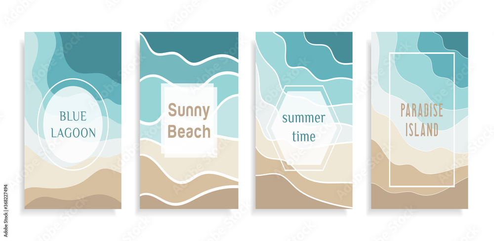 Abstract background sunny sea beach with frames for text. Summer time ...