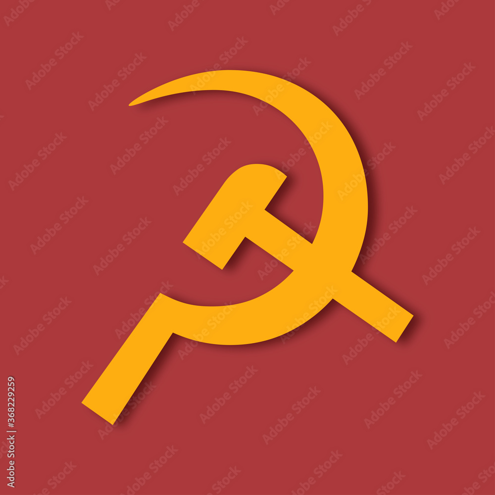 hammer and sickle symbol communism sign cccp red and yellow communist ...