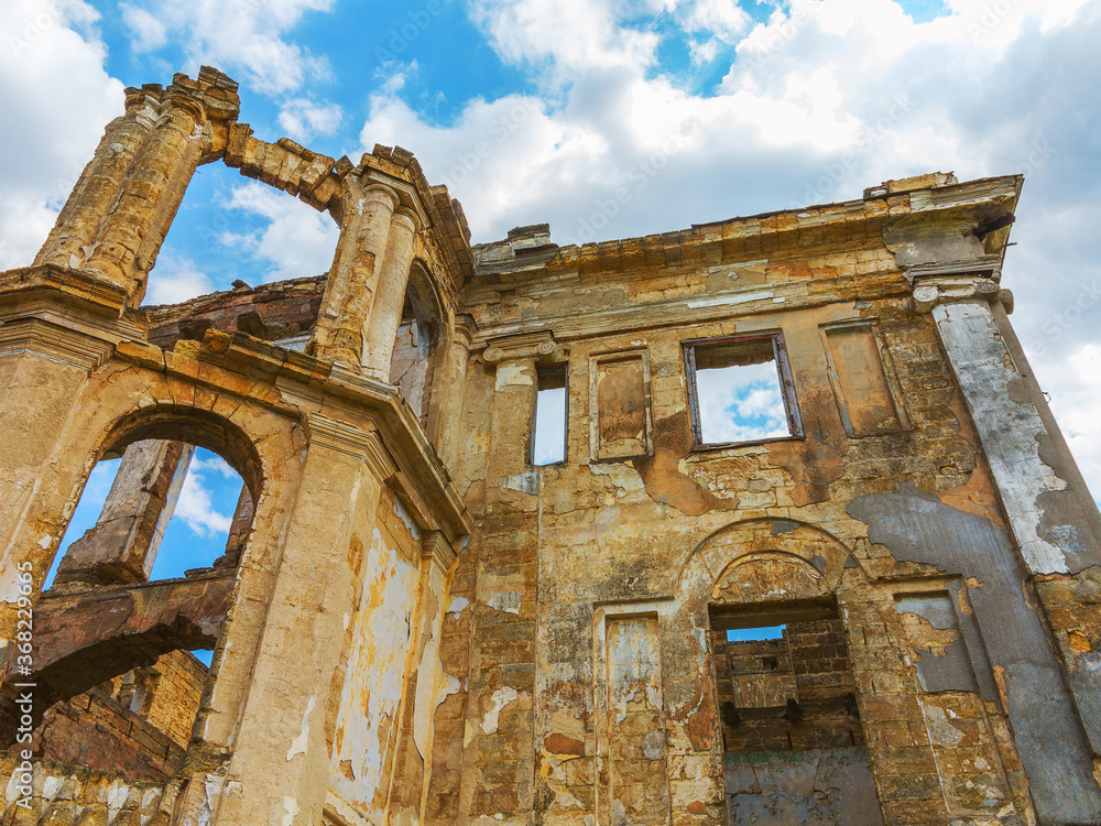 The ruins of an ancient house in Odessa, Ukraine. Historic building ...