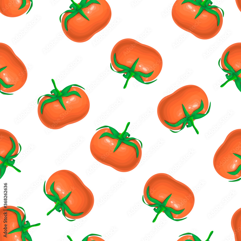 seamless tomato pattern isolated on white. endless background of big ...