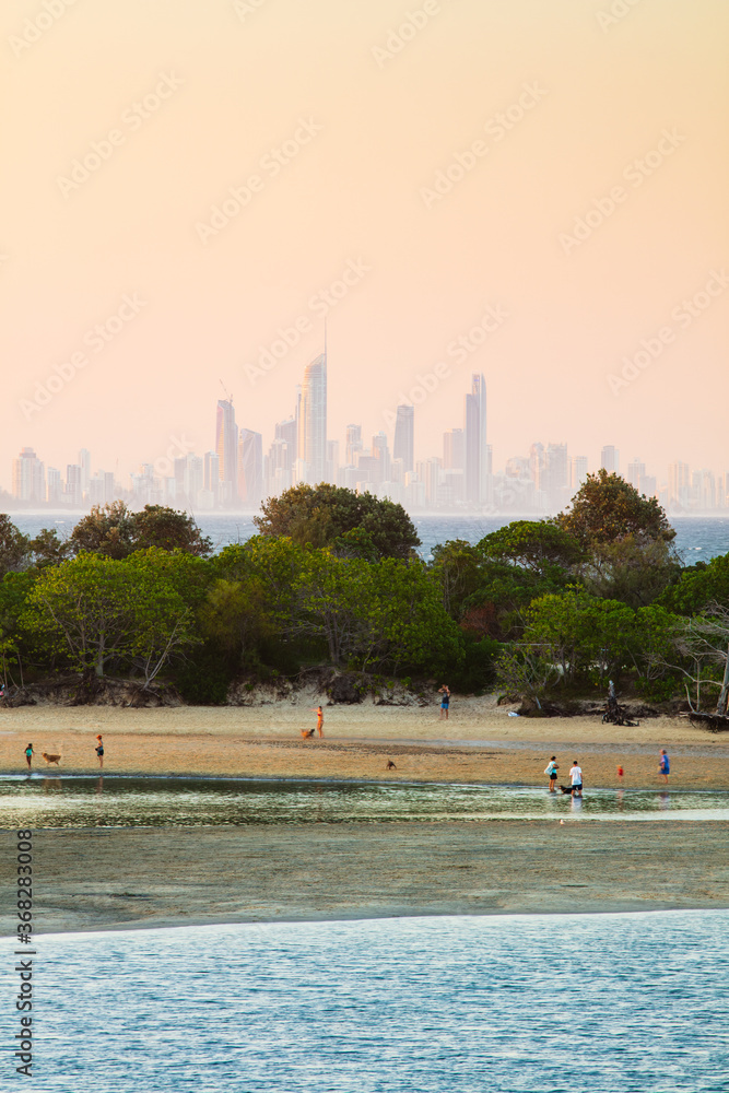 Currumbin Creek and Gold Coast high rise buildings Stock Photo | Adobe ...