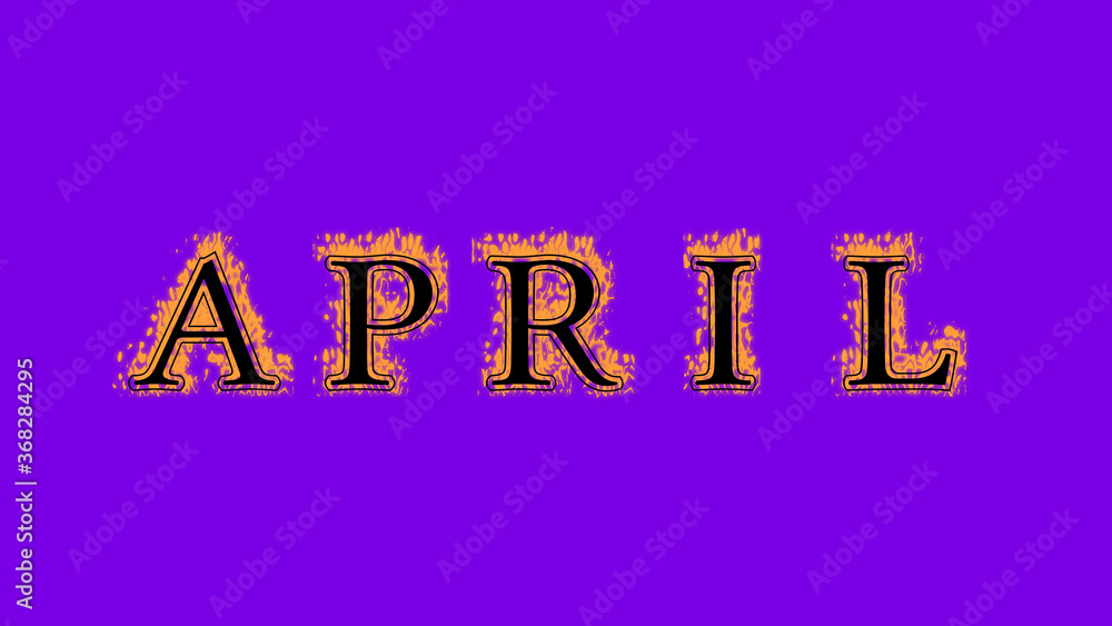 april fire text effect violet background. animated text effect with ...
