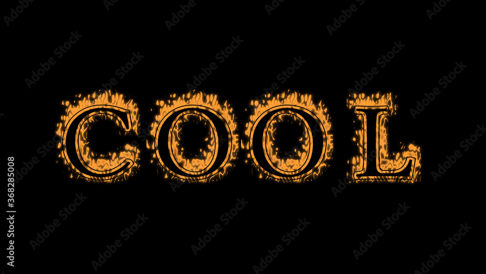 cool fire text effect black background. animated text effect with high ...
