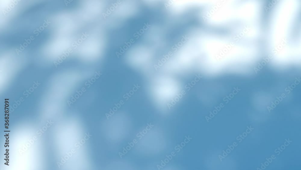 4K Beautiful aqua blue light shadow as cool background for summer ...