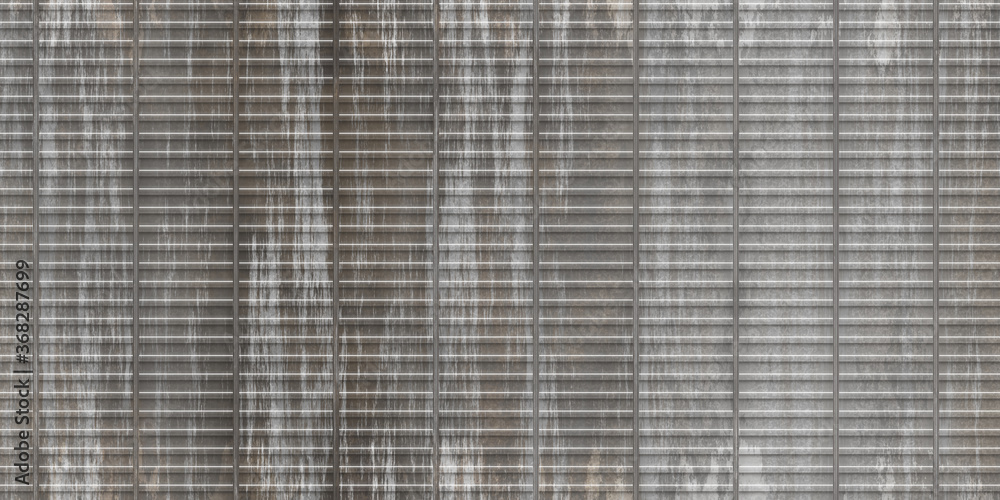 Dirty gary crimp fence background. Ribbed metallic surface. Wavy iron ...