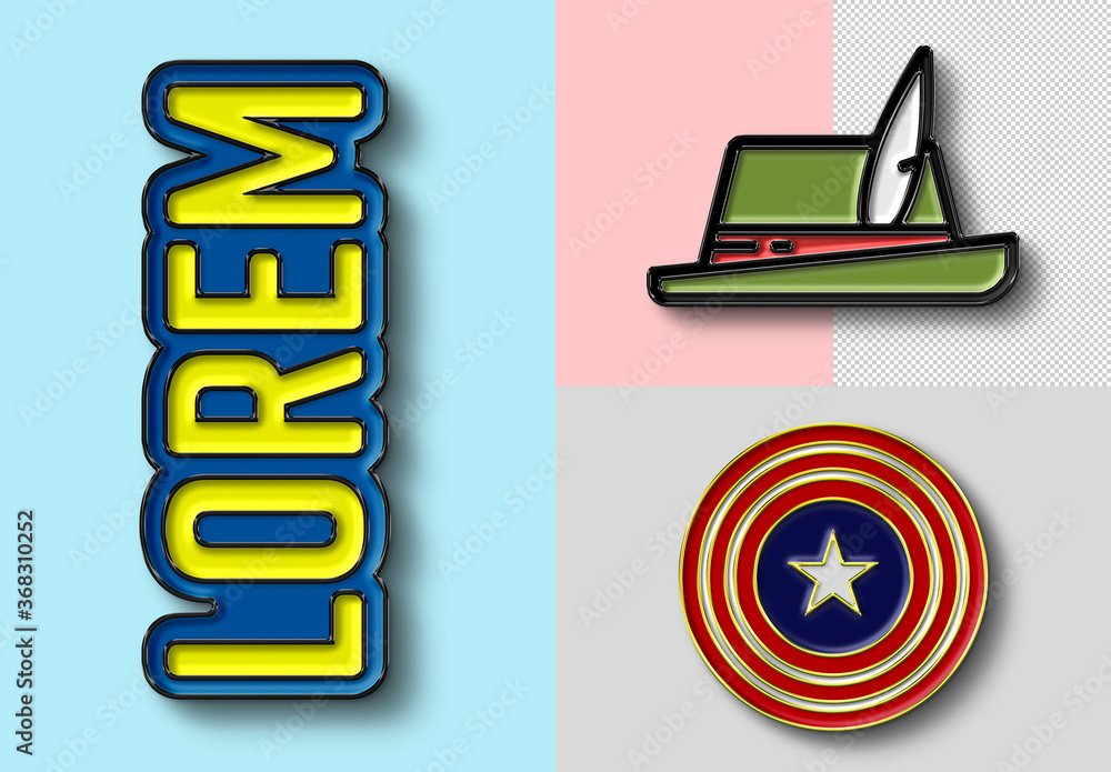 Soft Enamel Pin Mockup Stock Template | Adobe Stock