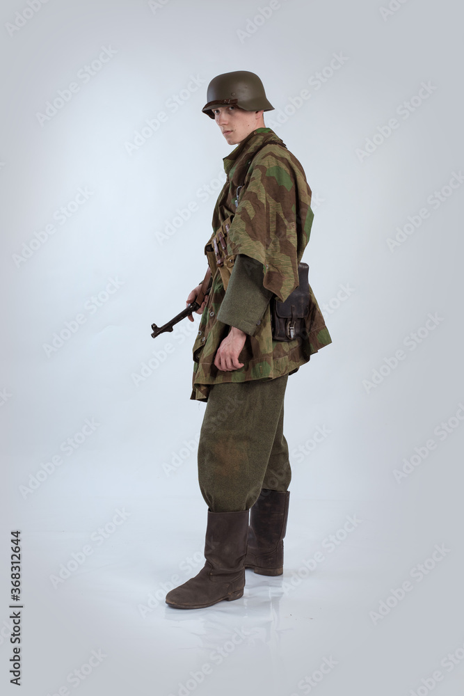 Male actor in the uniform of a German army officer during World War II ...