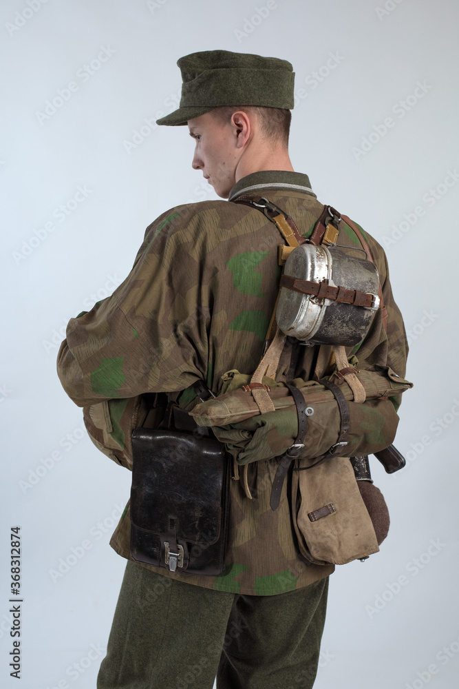 Male actor in the uniform of a German army solder during World War II ...