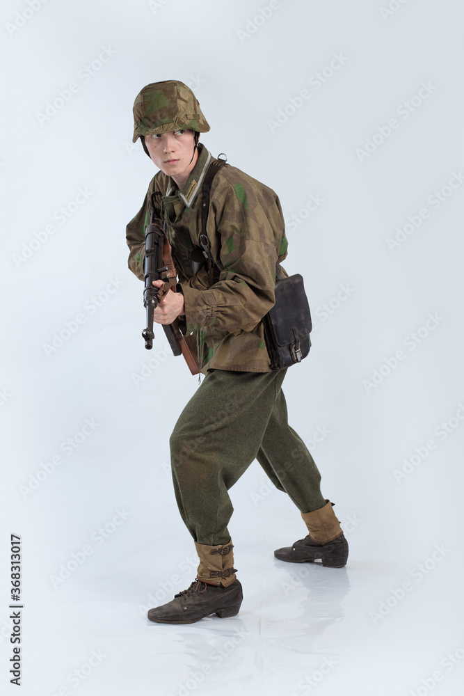 Fotografia do Stock: Male actor in the uniform of a German army solder ...