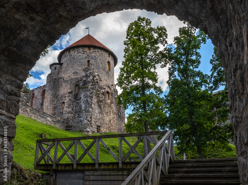 Cesis Castle, one of the most iconic medieval castles in Latvia. The ...