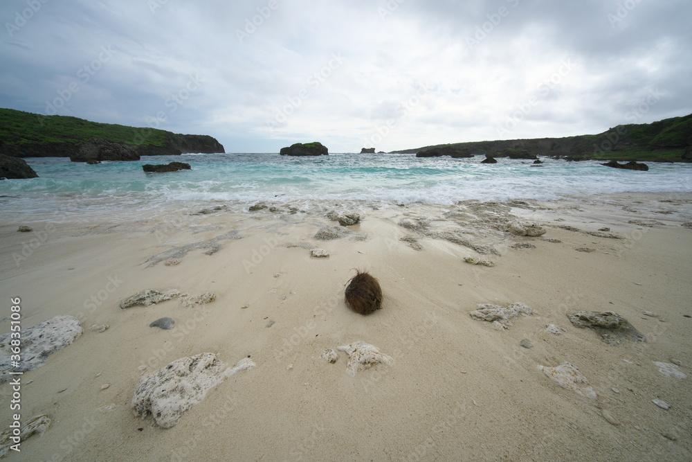 Okinawa,Japan-July 17, 2020: Nakanoshima Beach in Shimoji island, a ...