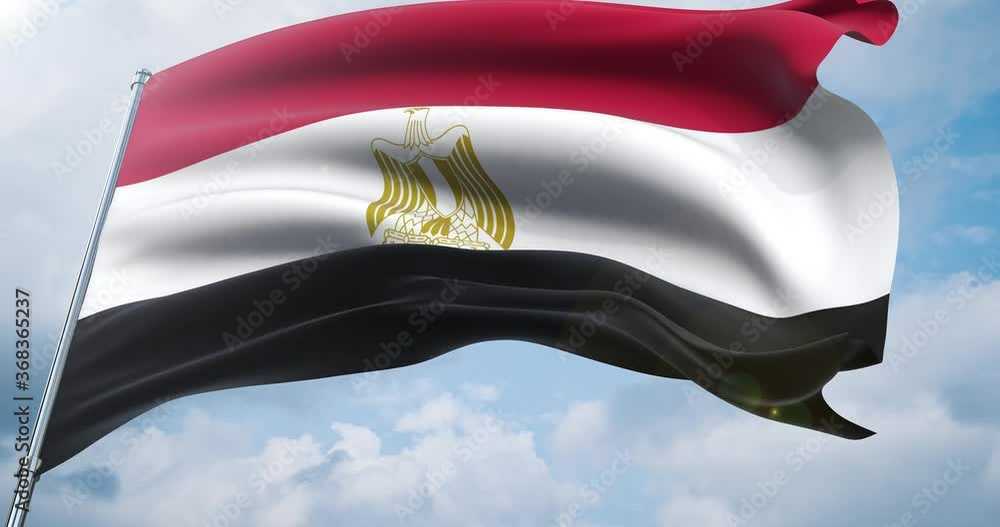 Waving flags of the world - flag of Egypt. Stock Video | Adobe Stock