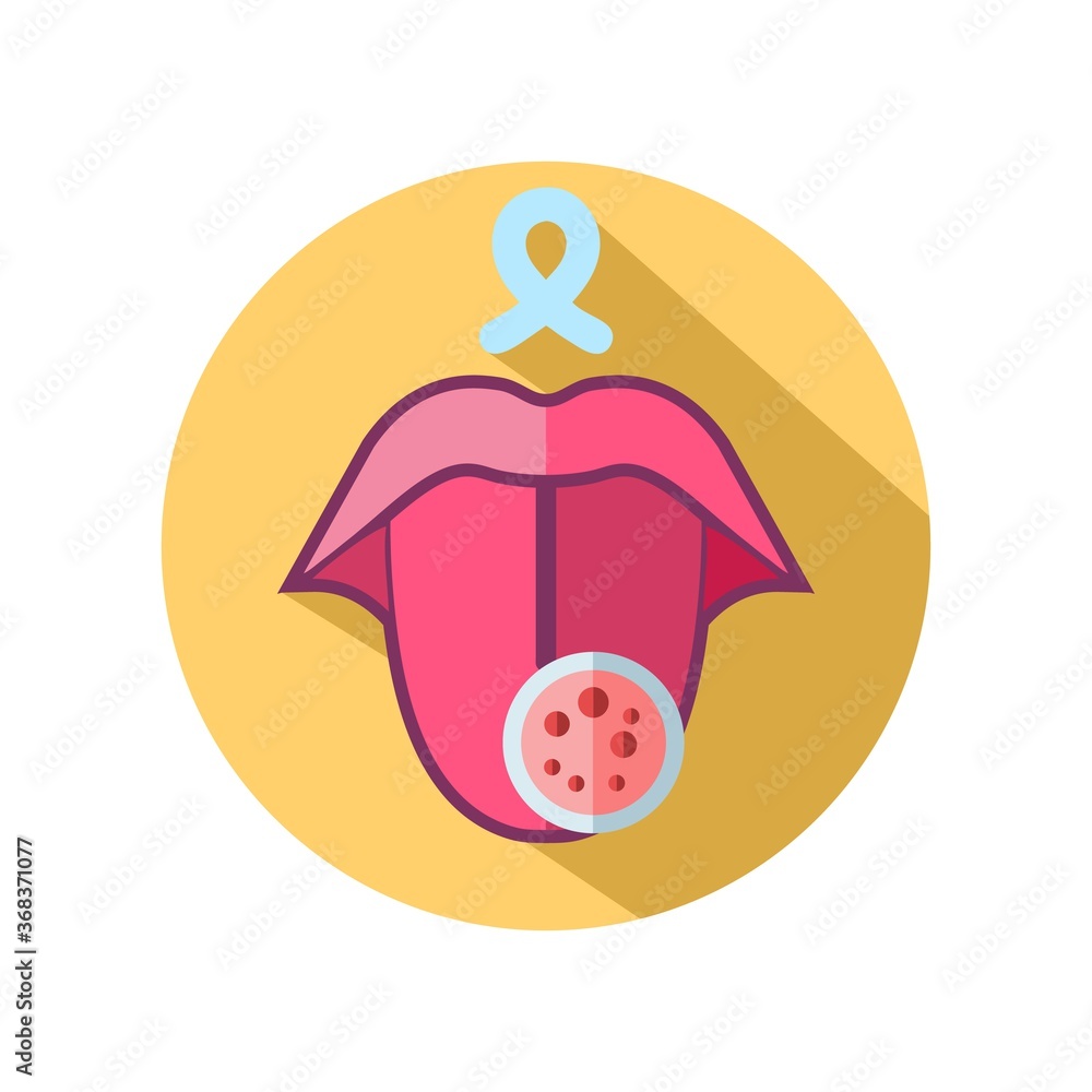 Tongue Cancer Info Graphic Element Flat Icon Illustration Stock Vector ...